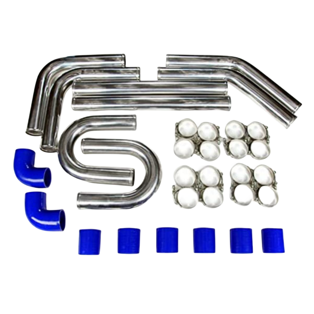 3" 76mm Aluminum Universal Intercooler Turbo Piping pipe Kit + Blue ...