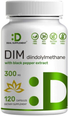DIM Supplement 300mg, Vegan DIM Plus (Diindolylmethane) Black Pepper ...