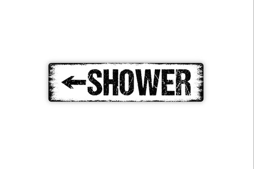 Shower With Arrow Sign - Showers Bathroom Restroom Outdoor Or Indoor ...