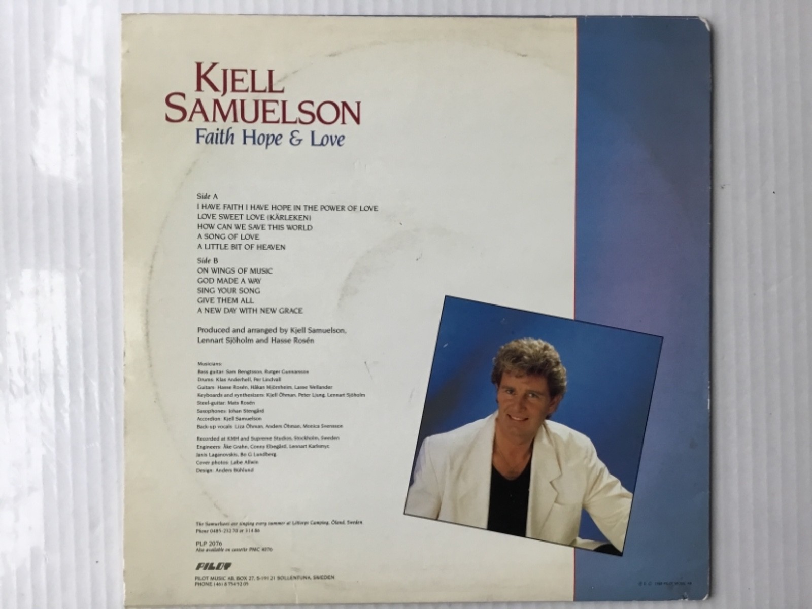 KJELL SAMUELSON Faith Hope & Love 1988 vinyl LP Sweden Gospel MINT auto ...