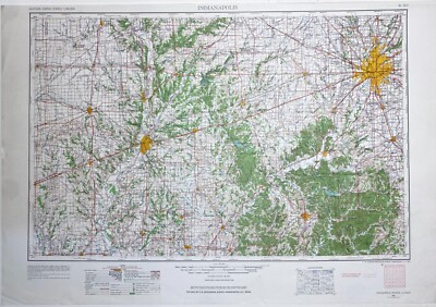 Indianapolis, Indiana -1965 Original Vintage Map | eBay