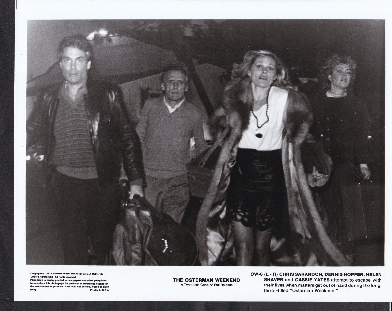 Dennis Hopper Helen Shaver Chris Sarandon The Osterman Weekend 1983 ...