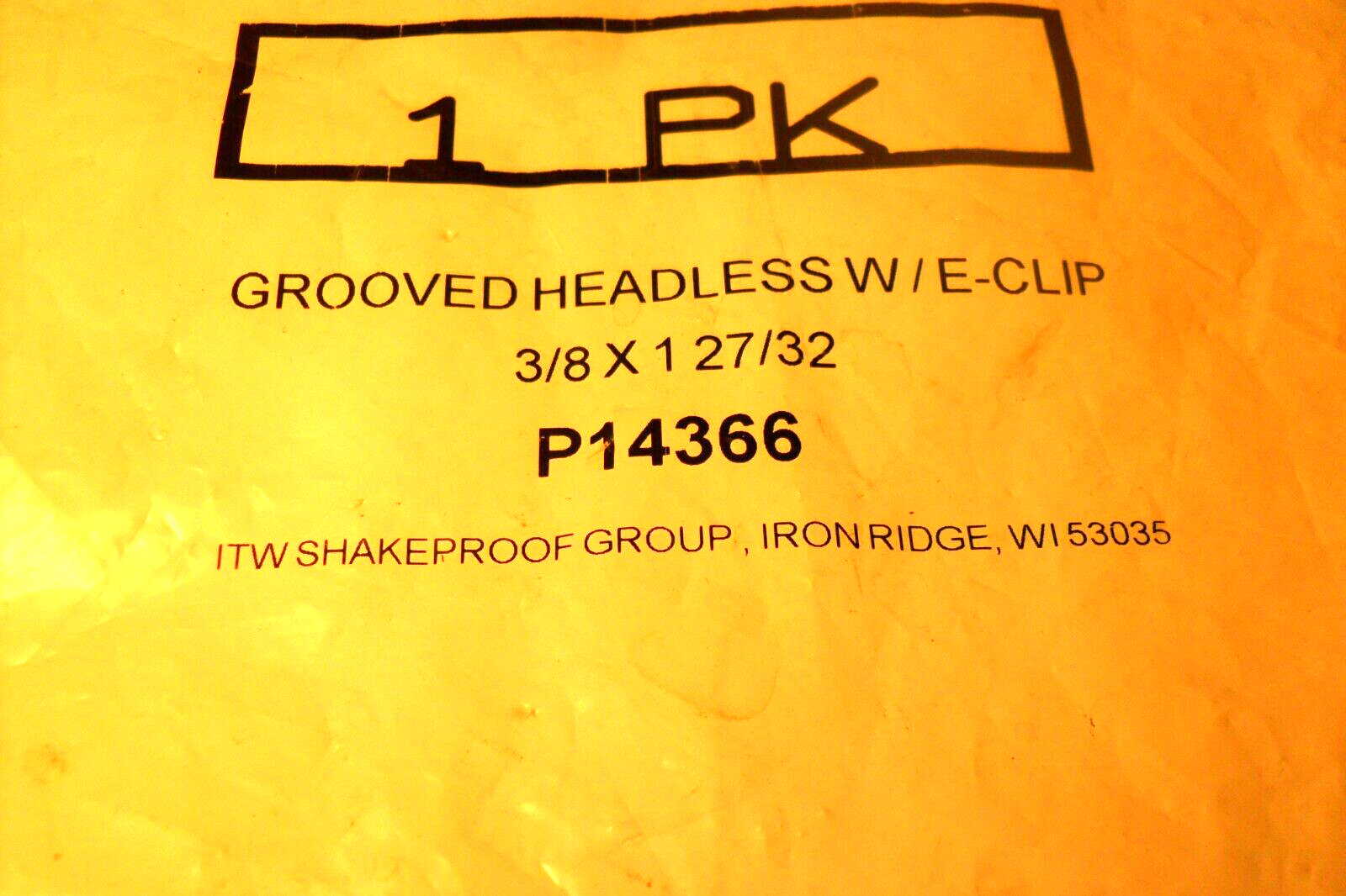 Grooved Headless with E-Clip 3/8" x 1-27 32" Sealed Bag | eBay