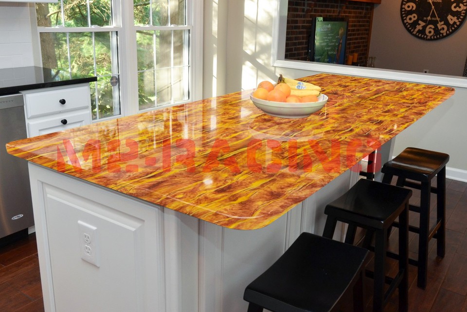 Gloss / Matte Marble Granite Style Vinyl Wrap Self Adhesive Counter Top ...