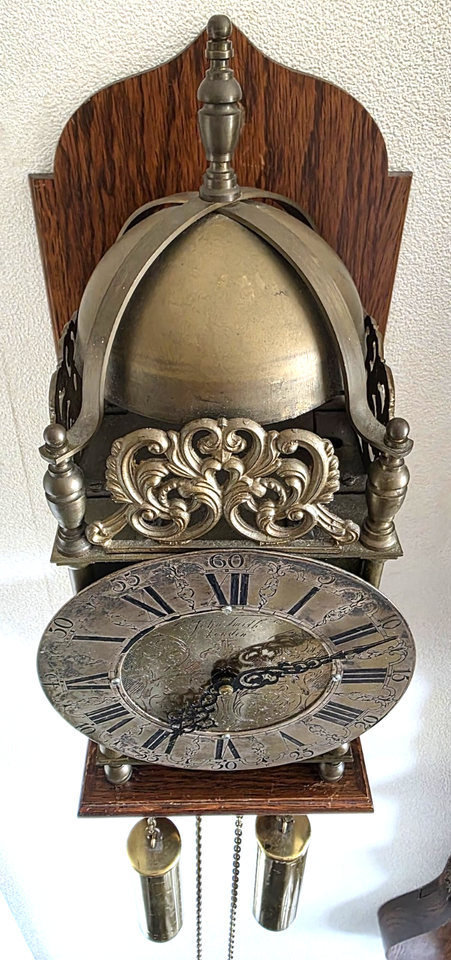 Lantern Wall Clock Vintage English Style Brass Bell Strike Pendulum 8 ...