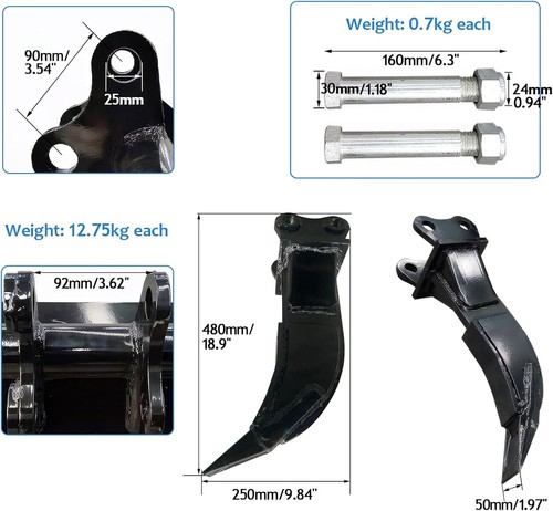 Ripper Attachment Hook Ripper Teeth, Single Hook Backhoe, Includes 2 ...