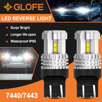 2X 12SMD LED Backup Reverse Light Bulbs Back Up Bright White 7440 7443 ...