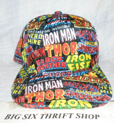 Marvel Comics Snapback Adjustable Baseball Hat Cap Iron man Spiderman ...