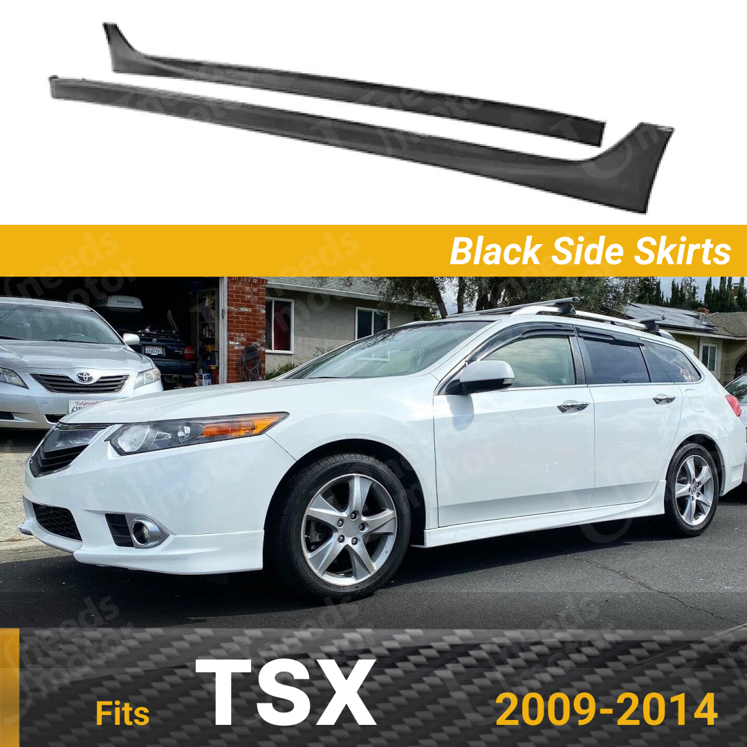 Fits Acura TSX 2009-2014 Type-S Style Unpainted Black PU Side Skirts ...