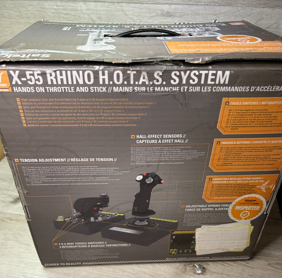 Saitek X-55 Pro-flight RHINO H.O.T.A.S. HOTAS Flight Simulator System ...