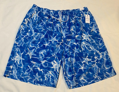 Caribbean Roundtree & York Swim Trunks Mesh Lined 9" Inseam Seahorse ...