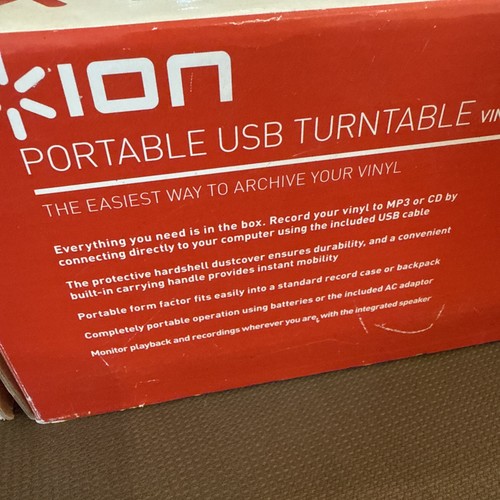 ION Portable USB Turntable Convert Vinyl to CD or Mp3 Built in Speaker ...