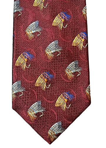 Robert Talbott Best of Class neck tie red with multicolor fishing lure pattern | eBay