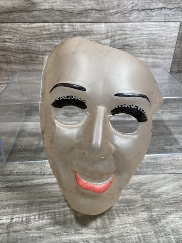 1978 VINTAGE HALLOWEEN BANK ROBBER COSTUME CLEAR TRANSPARENT FACE MASK ...