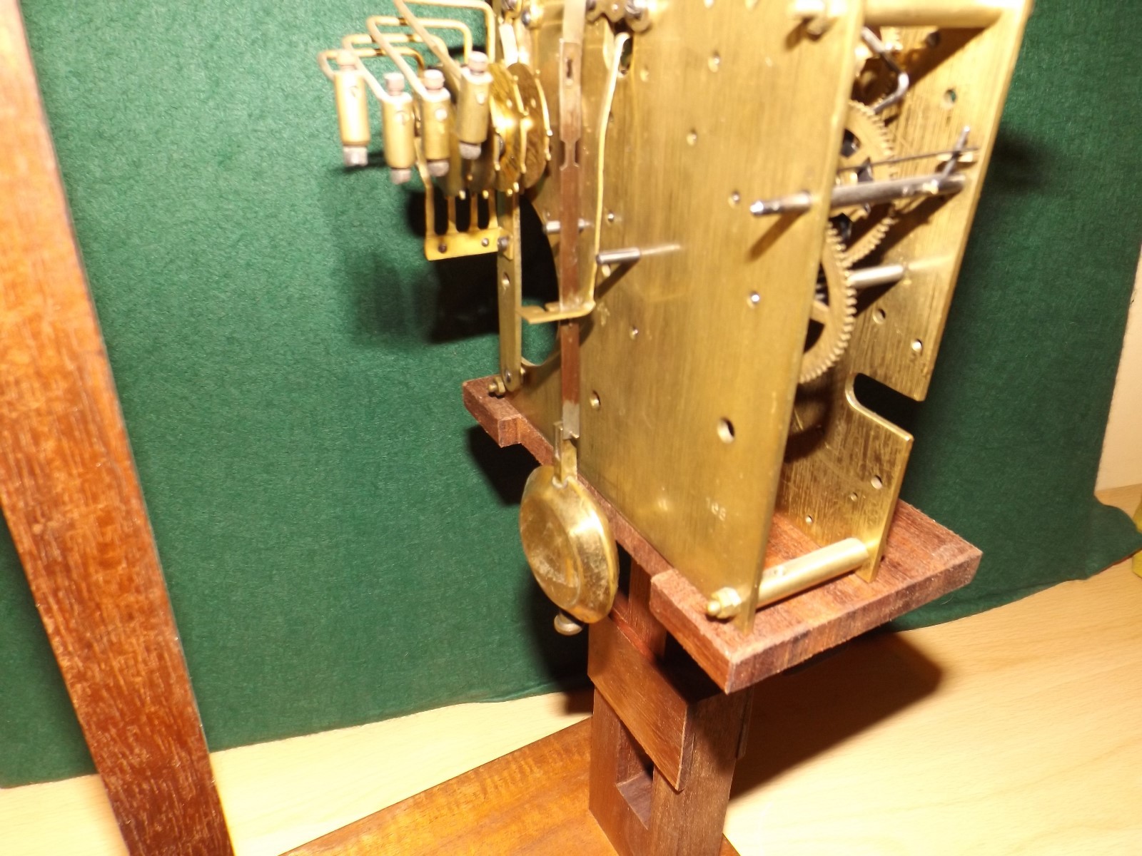 Clock repairers movement test stand Fusse, wall, Westminster French ...