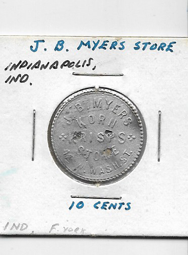 Indianapolis, Indiana Trade Token J.B. MYERS STORE 10 | eBay