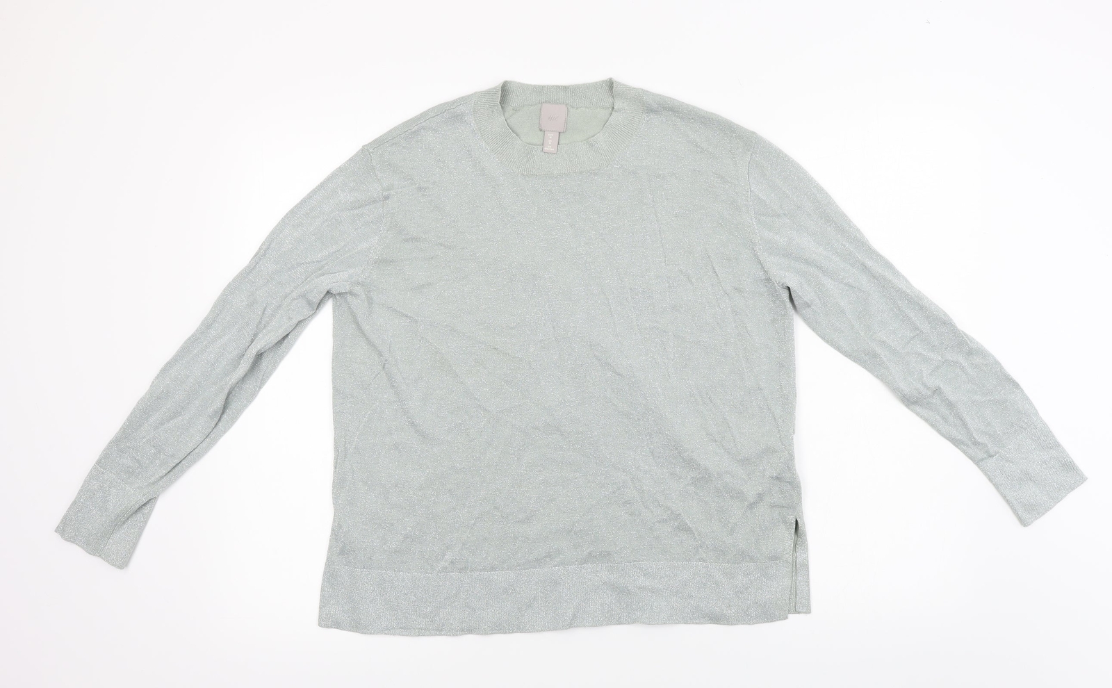 H&M Womens Grey Crew Neck Viscose Blend Jumper Size M | eBay UK