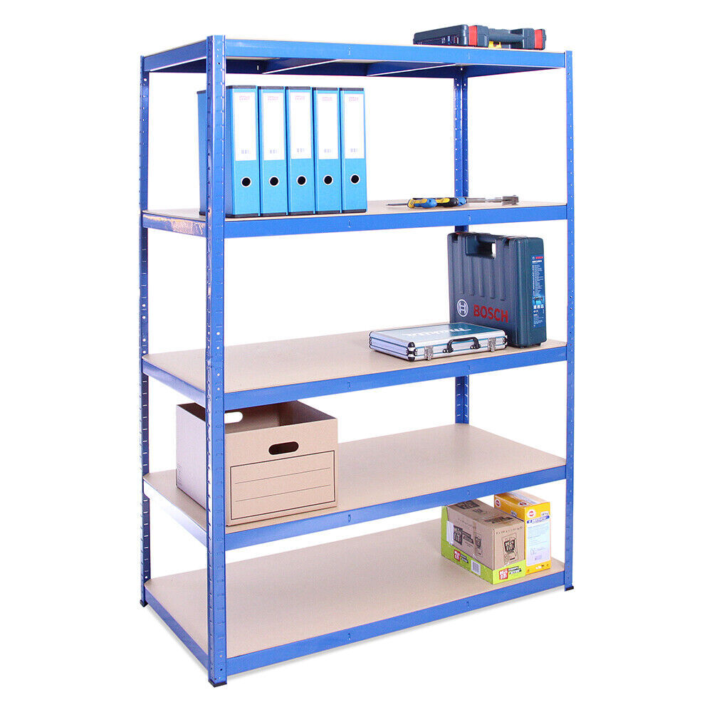 G-Rack 180 x 120 x 60cm 5-Tier Boltless Shelving Unit - Blue (0027) for ...