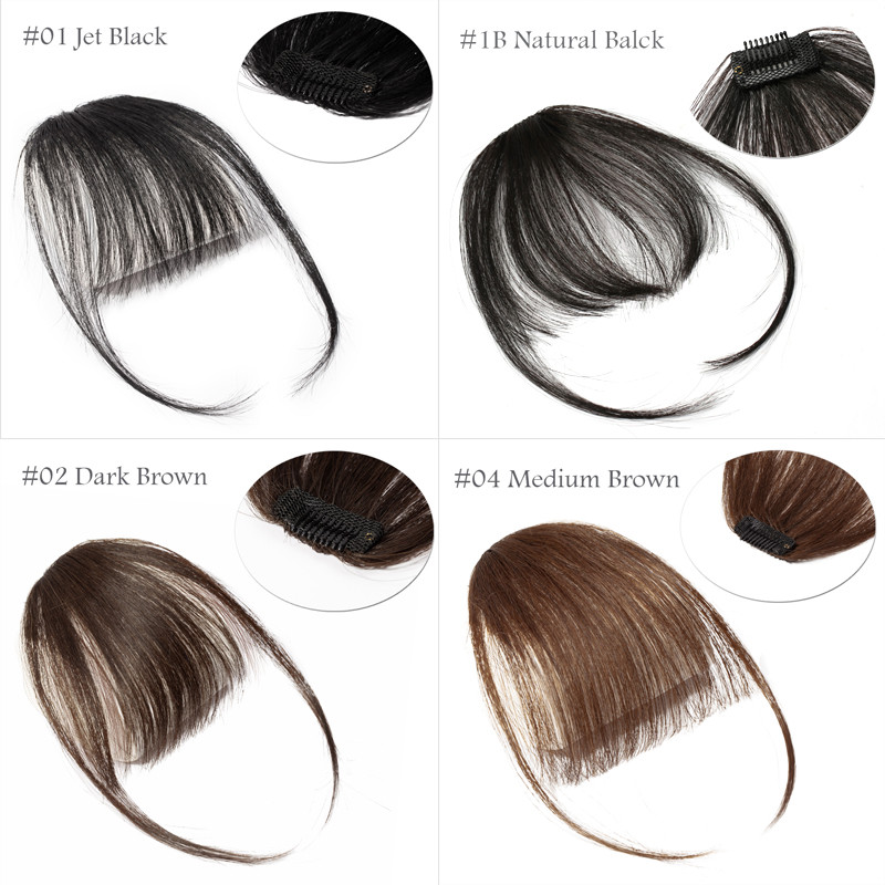 CHEAP Clip in Neat Air Bangs Front Fringe 100% Remy Human Hair ...