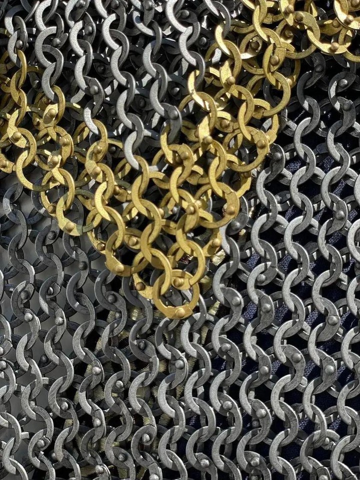 XII century hauberk Chainmail shirt with coif,9mm flat ring Riveted ...