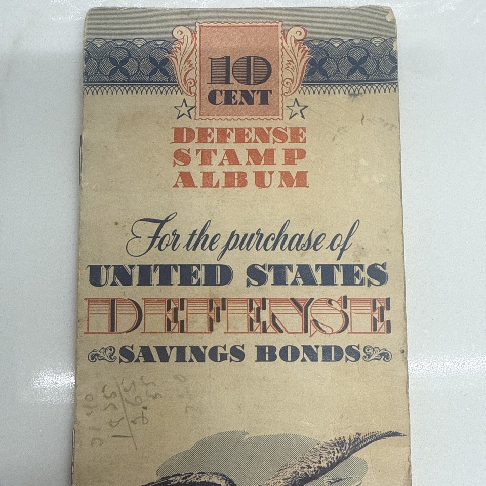 1942 U.S. Defense Savings Bond 10¢ Stamp Album Partially Filled WWII ...