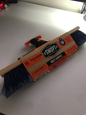 SWOPT 18” Premium Multi-Surface Push Broom Head – Push Broom for Indoor ...
