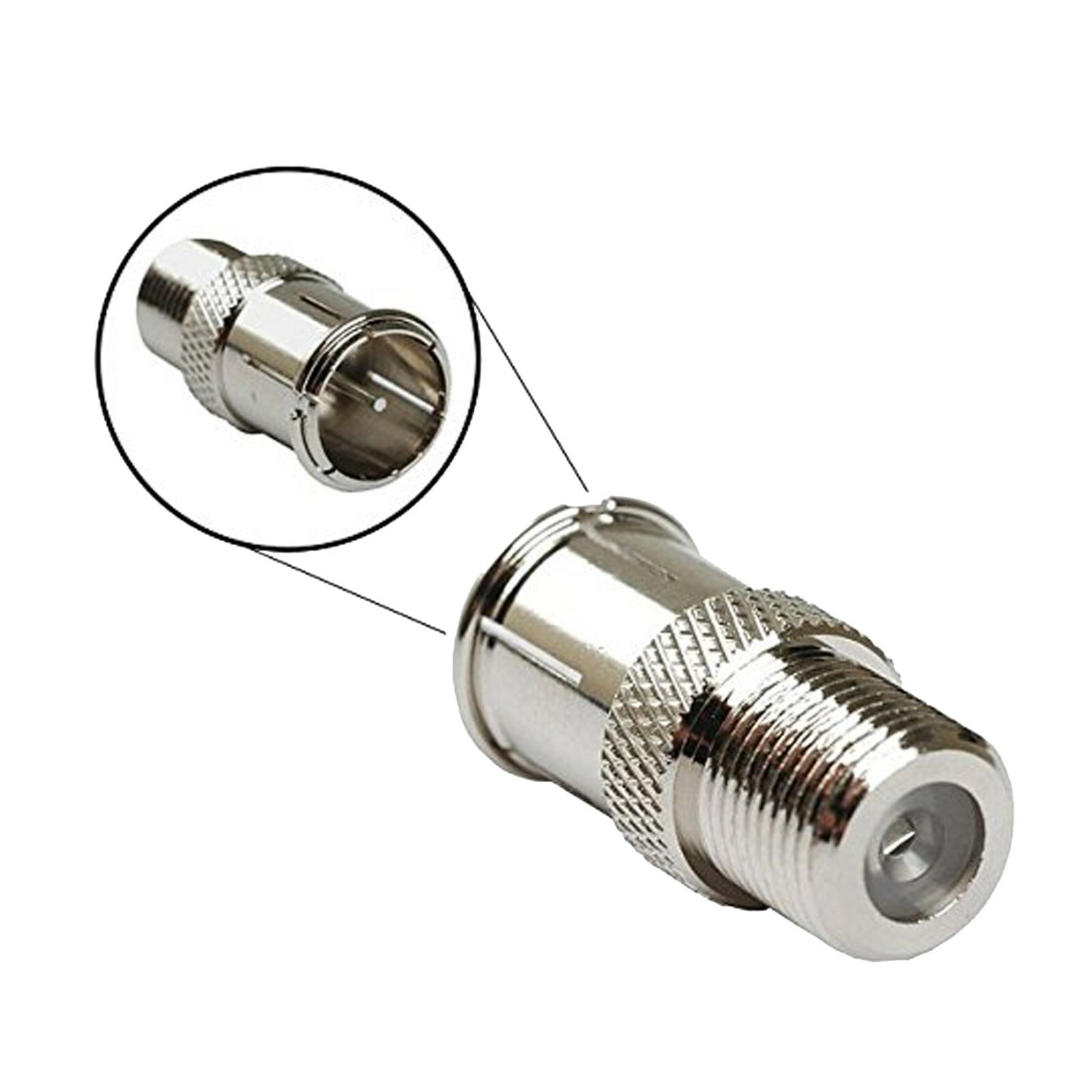 5 Pack F-type Quick Push-On Adapter Male-Female Coaxial Cable Connector ...