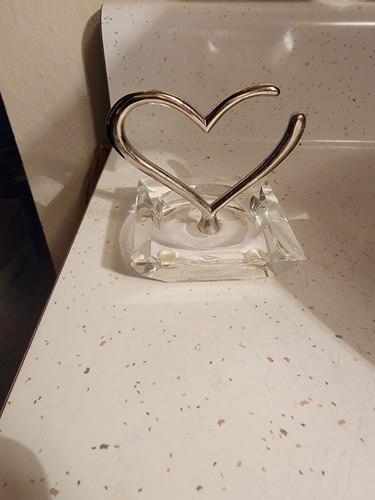 PANDORA CRYSTAL & SILVER OPEN HEART CHARM RING HOLDER JEWELRY STAND ...