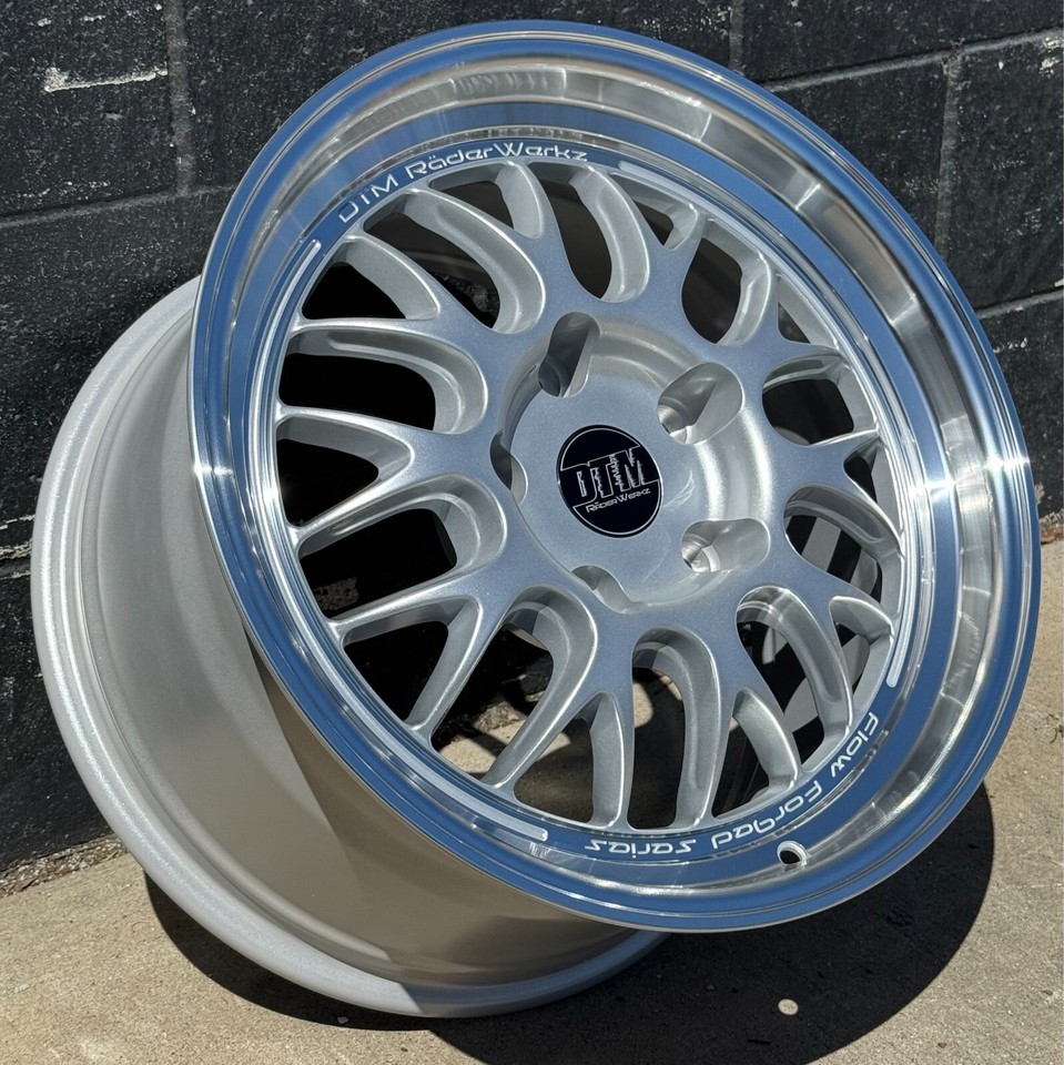 DTM FF30 Silver 17x8.5 +45 5x112 Flow Forged Wheels Rims VW Golf GTI ...