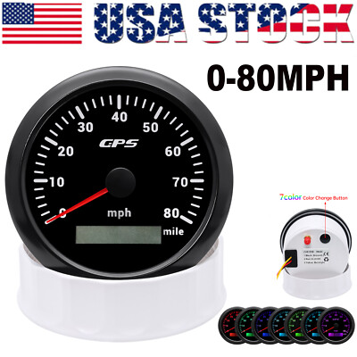 3-3/8'' 85mm BLACK GPS Speedometer Gauge 80MPH for Boat Car Truck ...