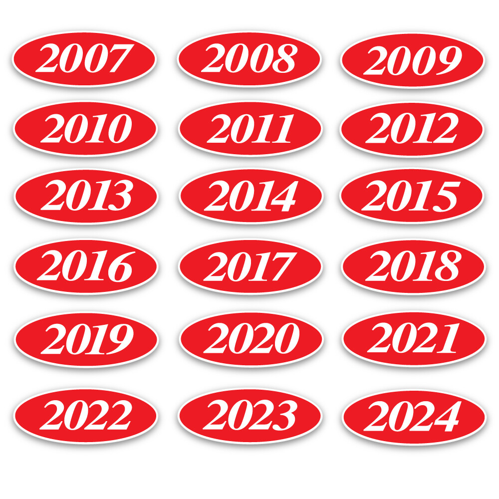 EZ Car Dealer Oval Model Year Stickers Windshield Stickers 4 Digit ...