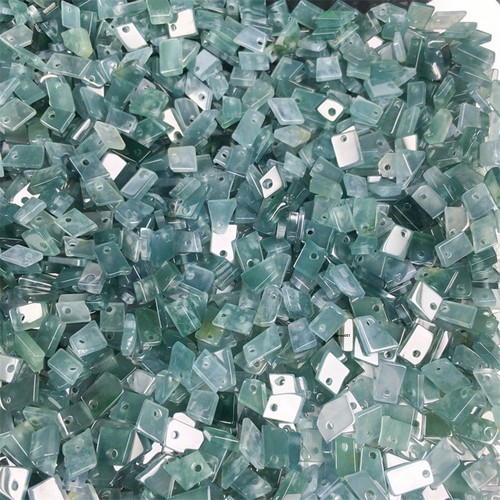 100Pcs Natural Grade A Jade Jadeite Diy Irregular Square Beads Loose ...