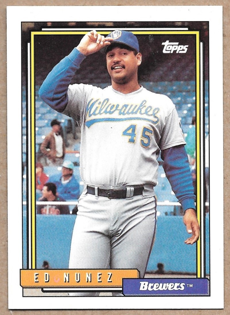 1992 Topps #352 Ed Nunez Milwaukee Brewers | eBay