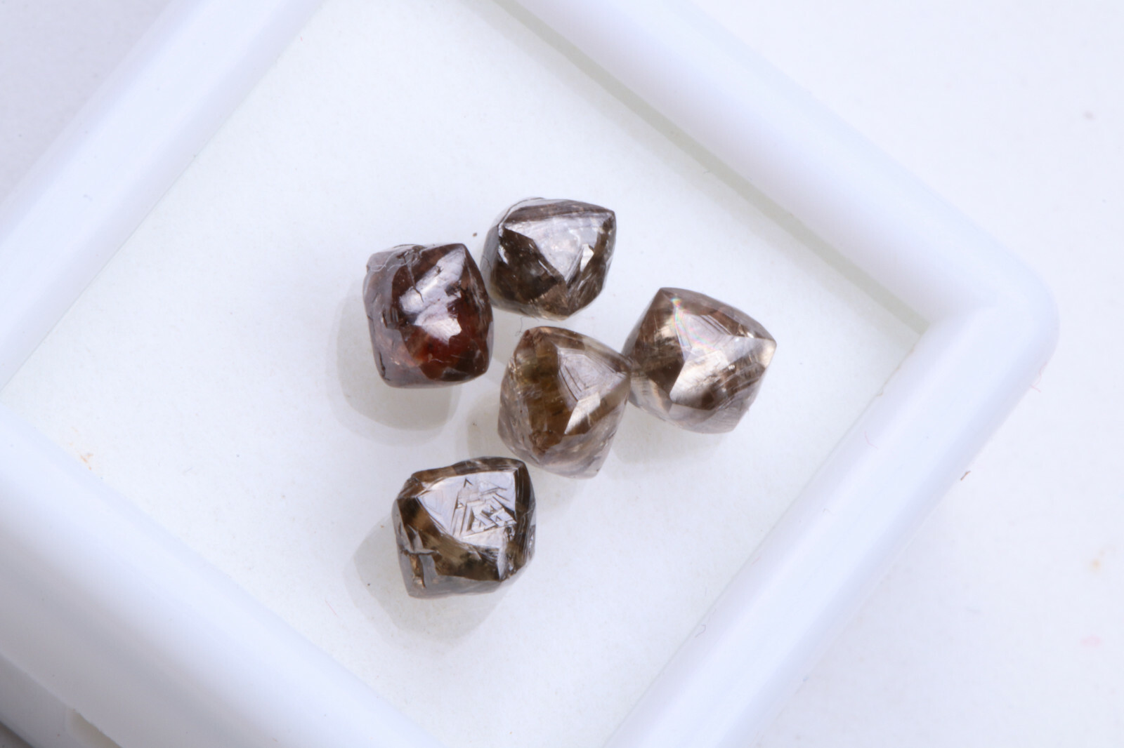 5Pcs Cognac Brown Rough Smooth Diamond, Raw Loose Diamond Crystals 5mm ...
