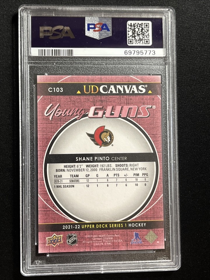 21-22 UD Series 1 Hockey Young Guns Canvas C103 Shane Pinto PSA 10 | eBay