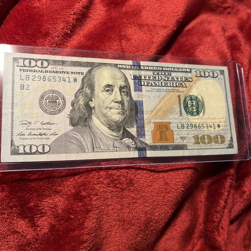 #206..RARE! $100.00 Dollar Note w/ 🪜 LADDER Serial Numbers US “2009 A ...