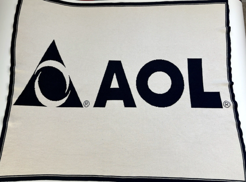 Vintage AOL Logo Throw Blanket America Online Merch 1990s Cotton USA 48 ...
