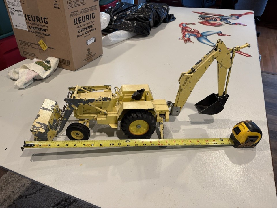 Vintage ERTL Ford 7500 Backhoe Front Loader Tractor 1/12 Scale DieCast ...