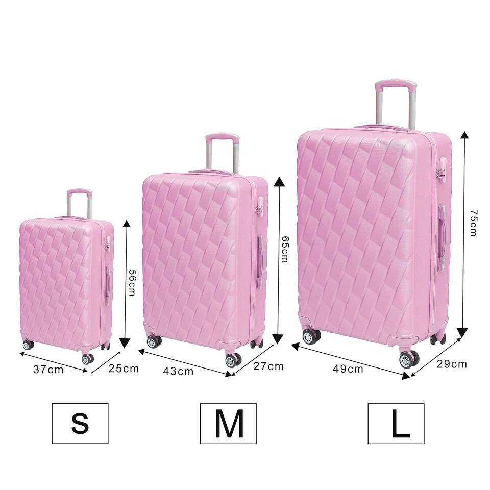 Suitcase Cabin Carry On Hand Luggage 4 Wheels Hard Shell Travel ABS ...