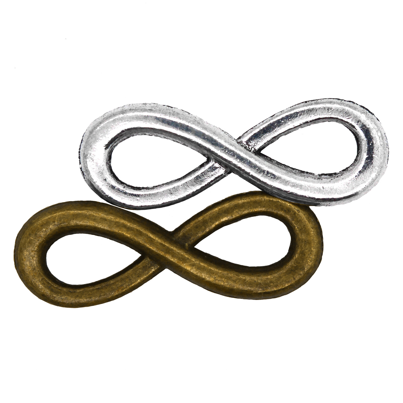 5 Verbinder Zwischenstück Symbol Unendlichkeit, 7x22mm, Metall ...