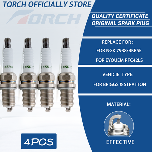 4PK Spark Plug Torch K5RTC for NGK 7938/BKR5E 6130/BCPR5ES Spark Plug ...