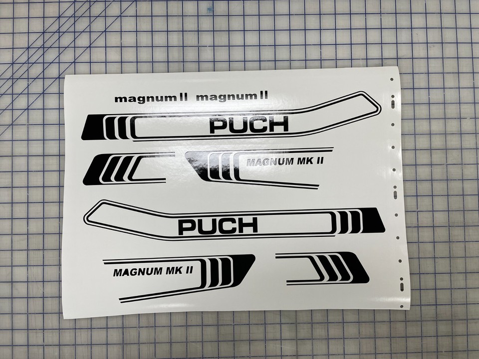 Puch Moped Magnum Decals Stickers Black | eBay