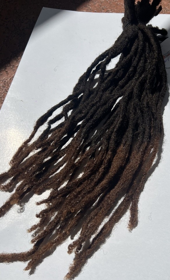33 real human hair dreadlocks Color 4 & 30 Dark Brown And BronZe Tips ...