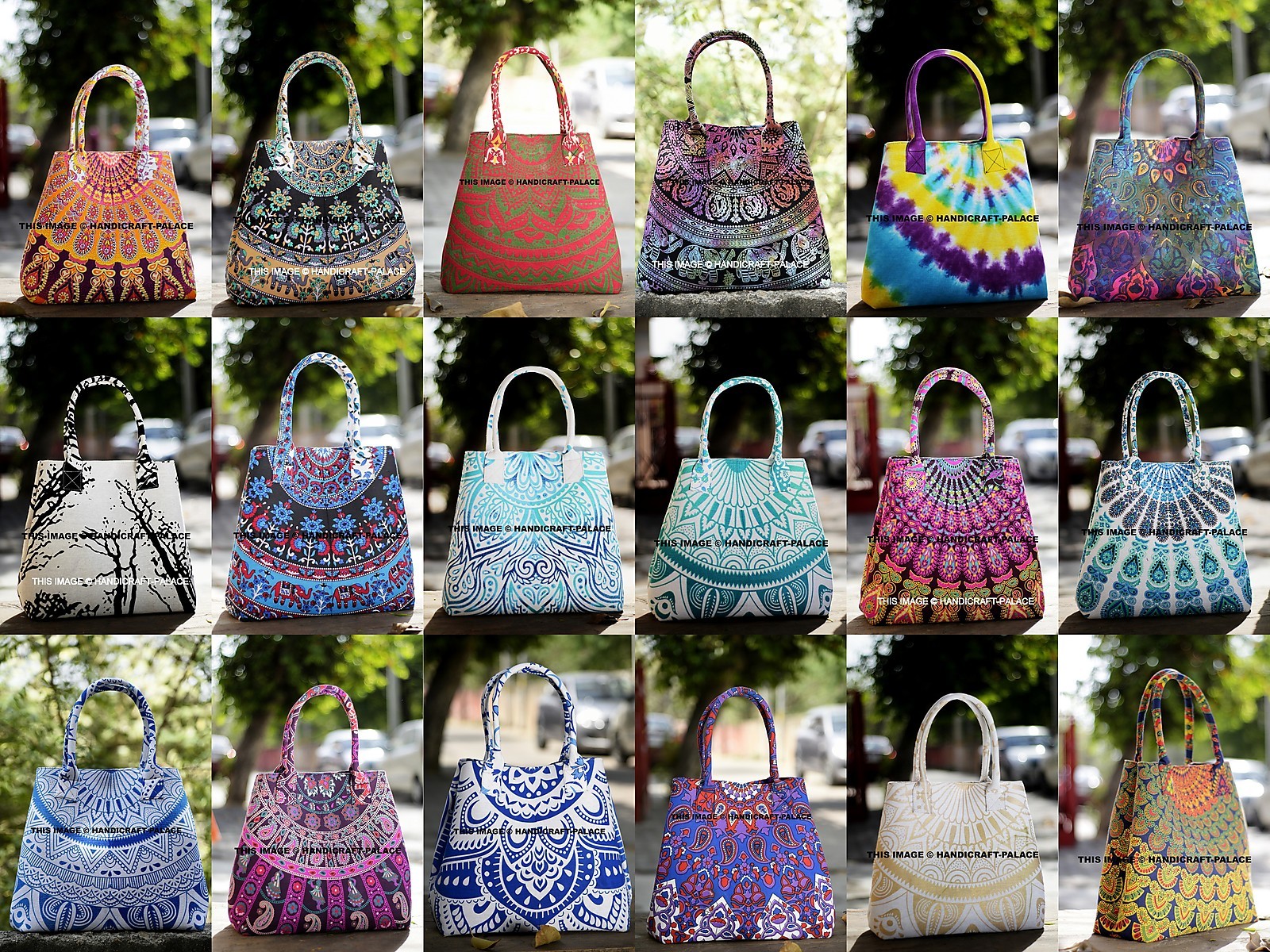 10pcs Wholesale Lot Indian Cotton Mandala Tote Carry Shoulder Bag ...