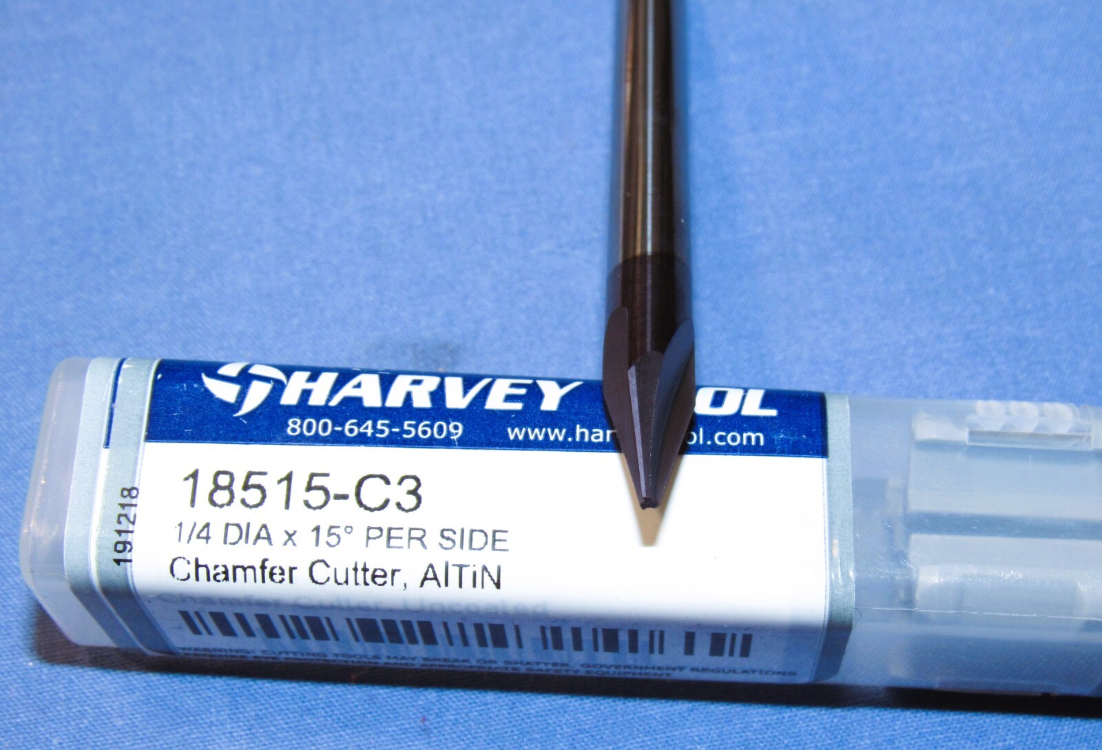 New Harvey Tool Solid Carbide 1/4" x 15° P/S Chamfer Mill x 2-1/2" OAL ...