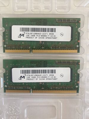 Laptop Memory 2GB (1GB x2), DDR3 SDRAM, PC3-8500 (DDR3-1066), 204pins ...