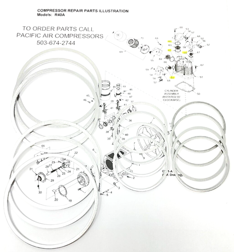 Z615 CHAMPION R70 PUMP VALVE GASKET SET ALSO FITS SPEEDAIRE AIR ...