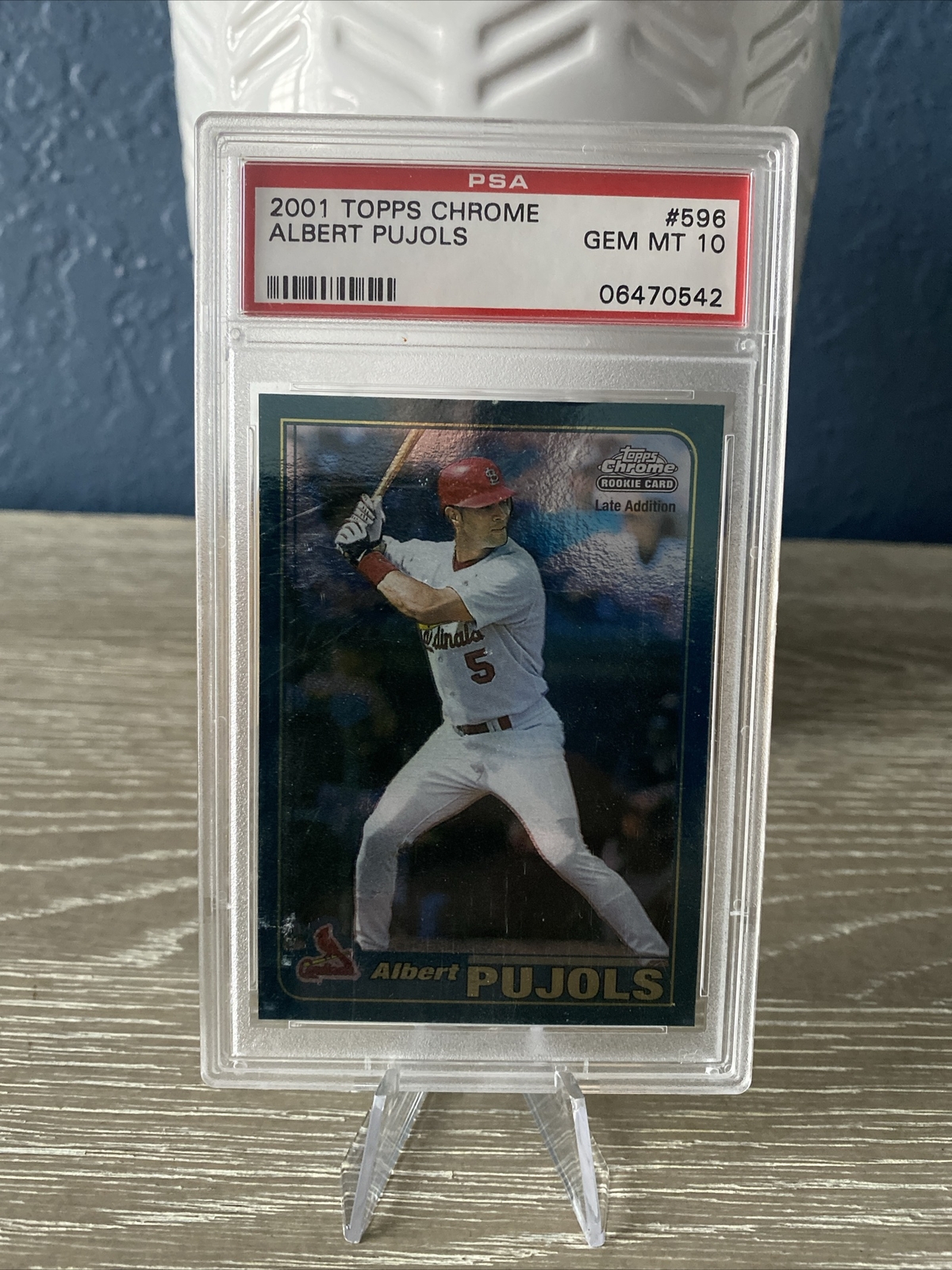 2001 Topps Chrome Albert Pujols Rookie Card Late Addition #596 PSA 10 ...