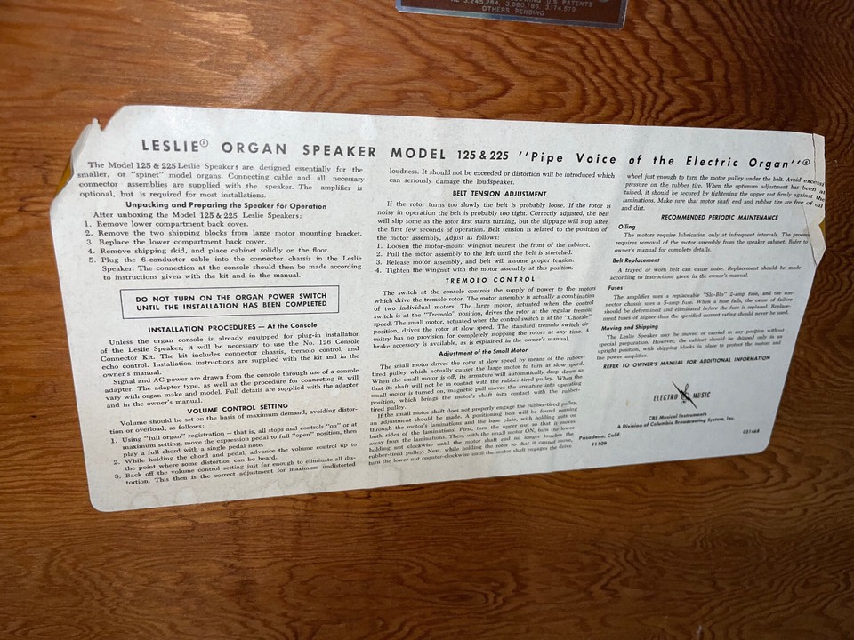 LESLIE Model 125 SPEAKER | eBay