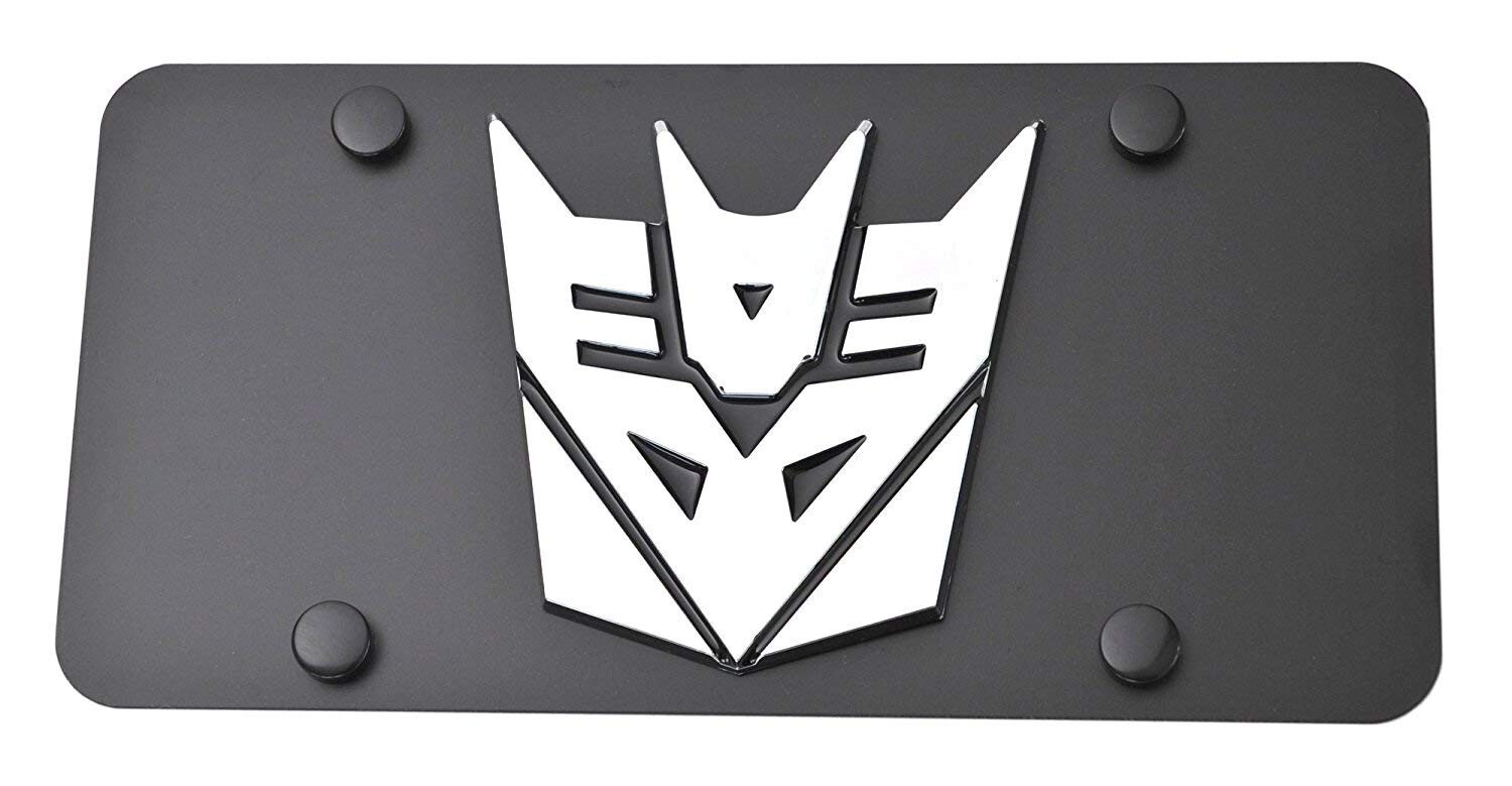 Transformer Decepticon Black Powder Coated Steel Front License Plate ...
